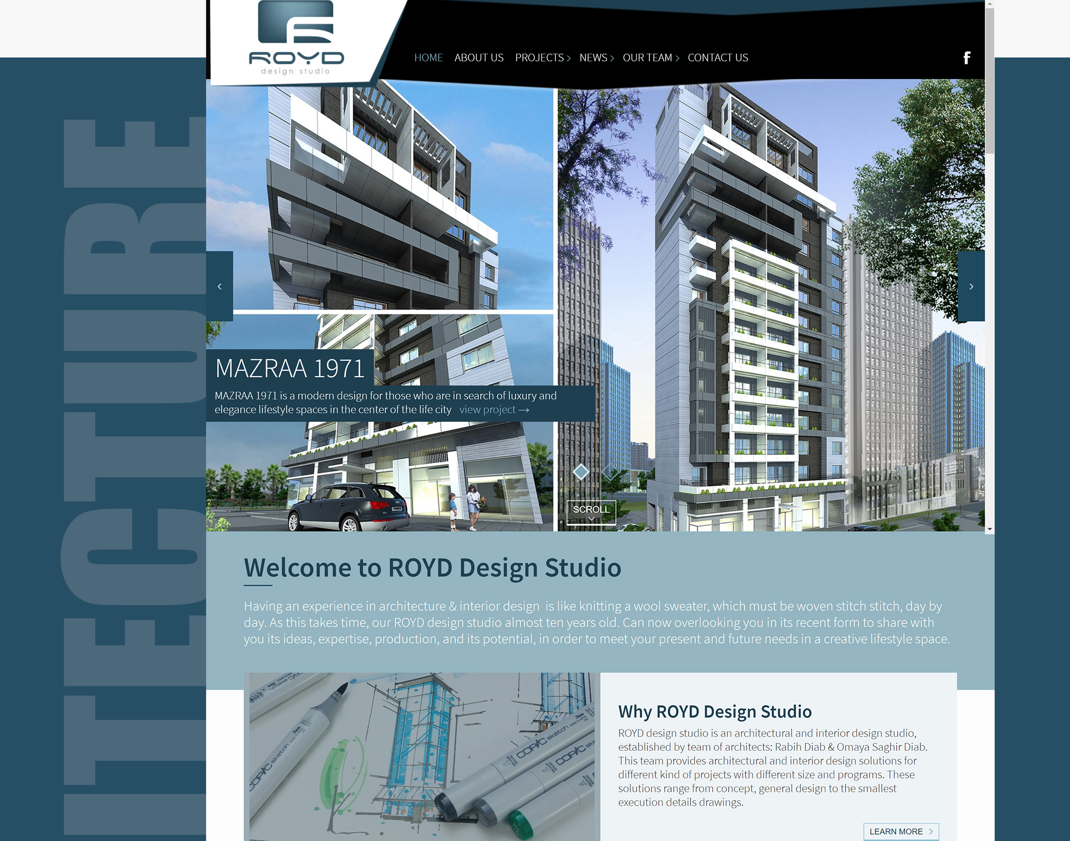 Design & Development for ROYD Architecture Studio