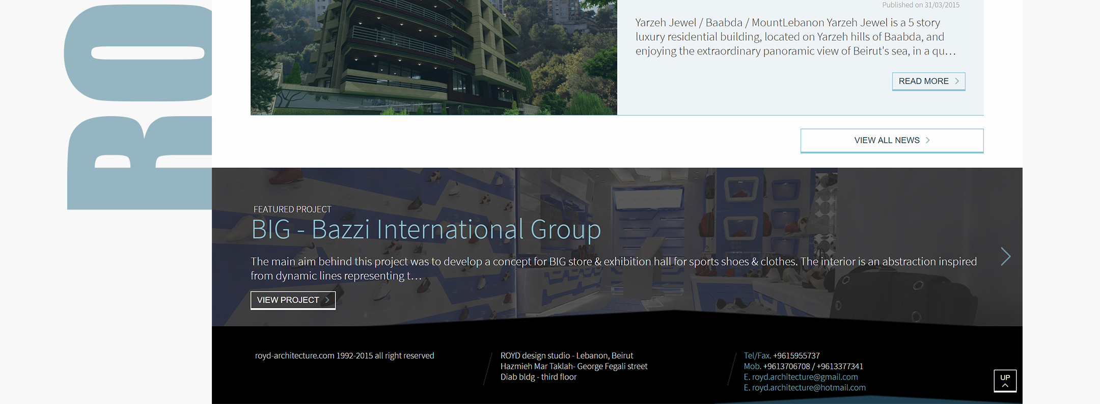 Design & Development for ROYD Architecture Studio